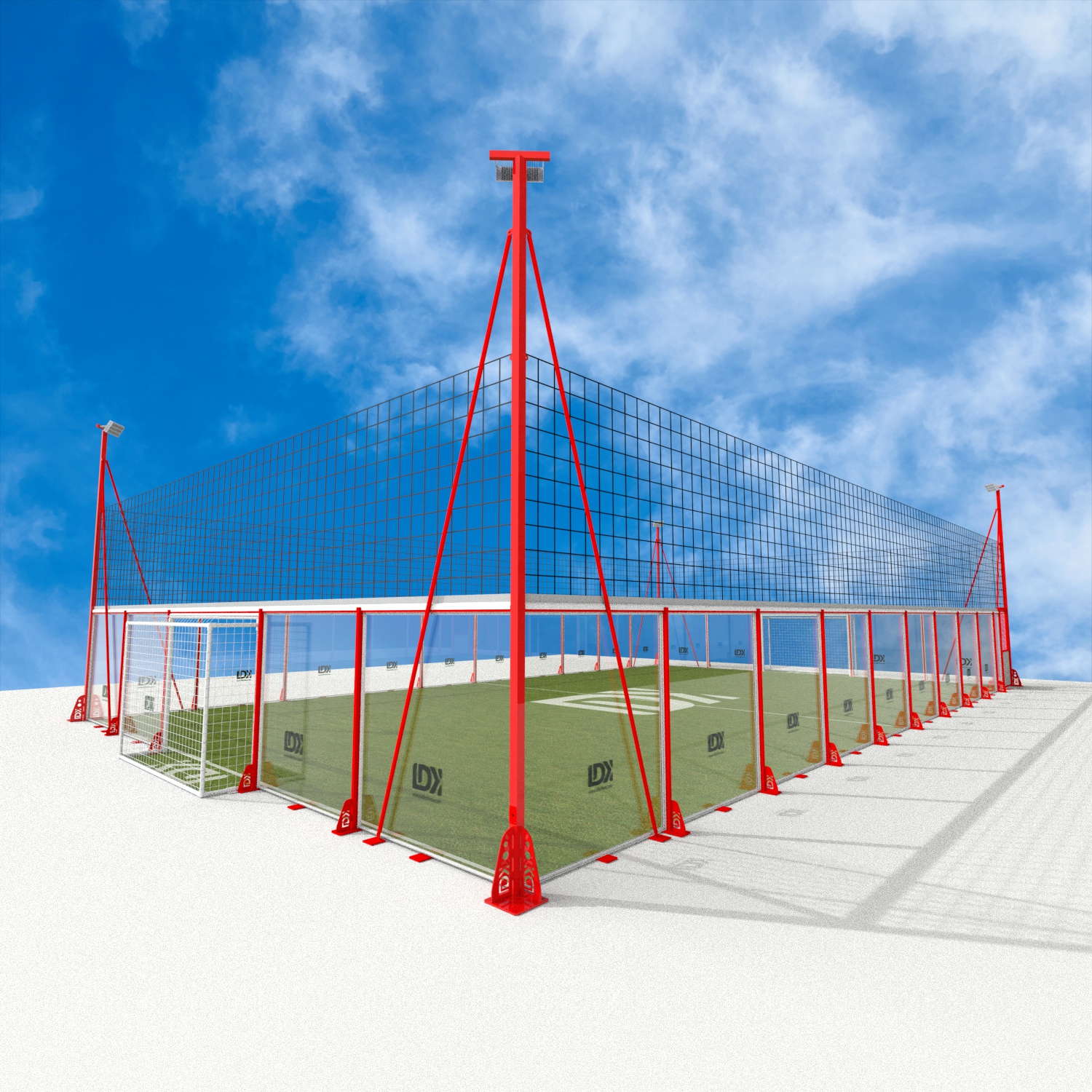 China Glass Cage Football Court with Tempered Glass Panels factory and ...