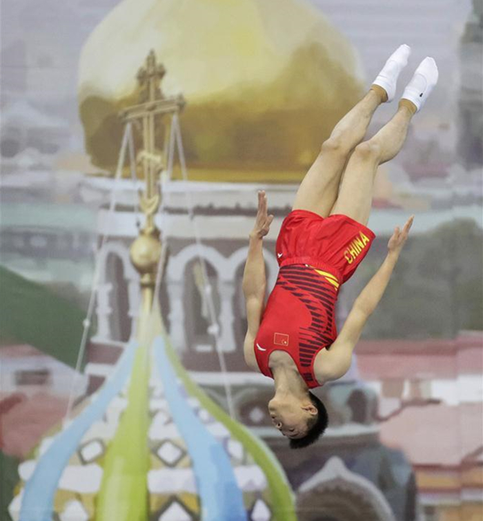 Chinese team is the champion of 33rd gymnastic trampoline match!